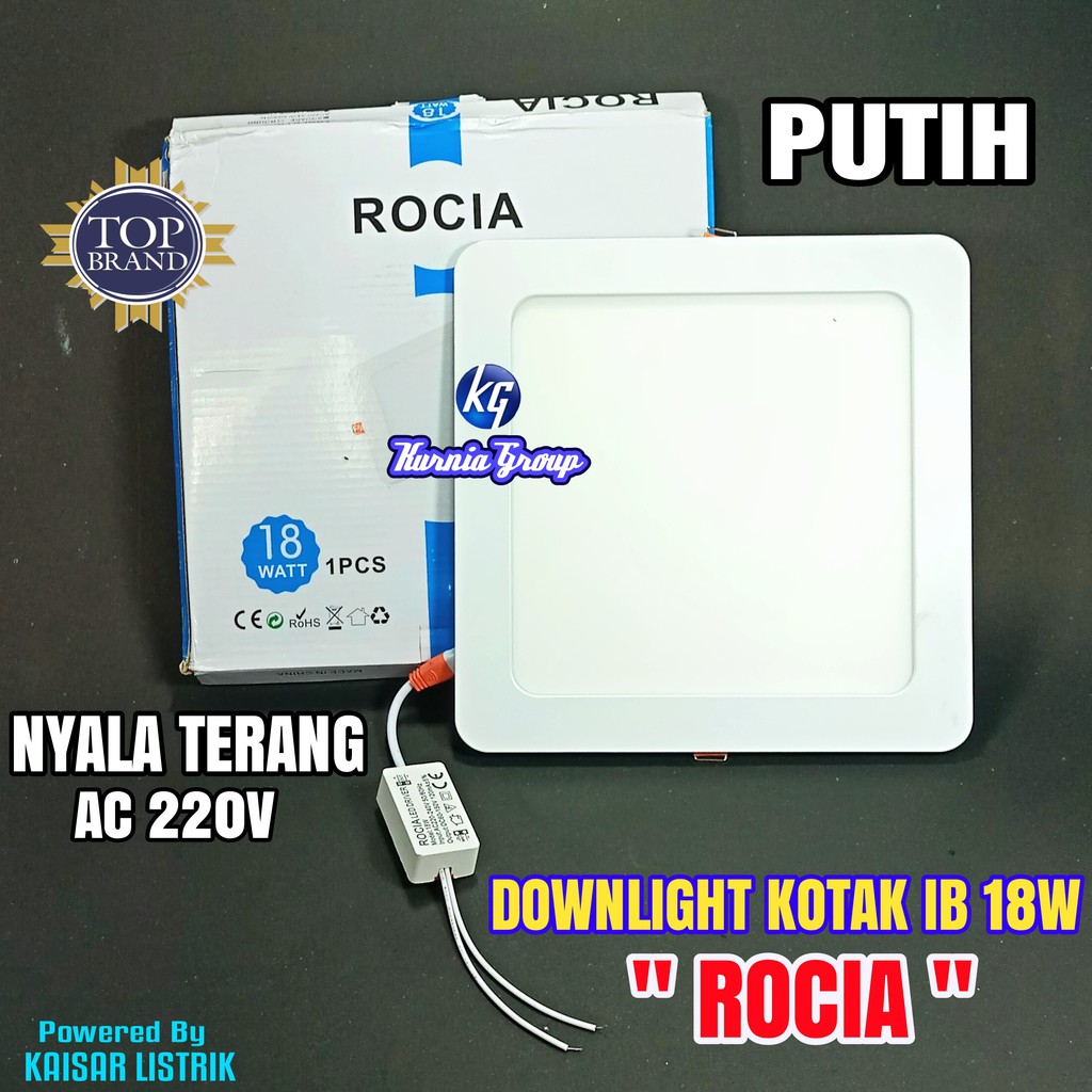 PUTIH Led Downlight 18w WHITE BOX Thin SLIM PANEL Down Light 18 Watt ...