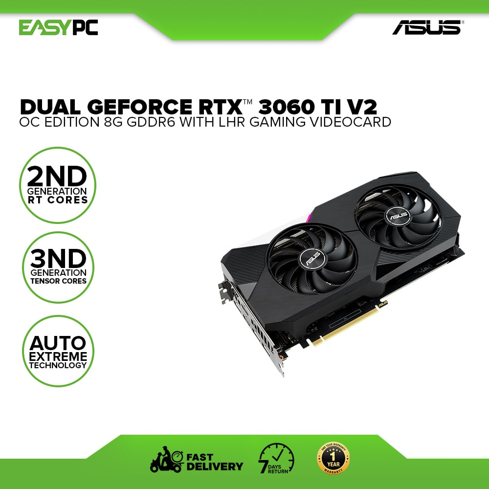 EasyPC| Asus Rtx 3060Ti OC V2/RTX 3060TI DUAL Black and White GDdr6 ...