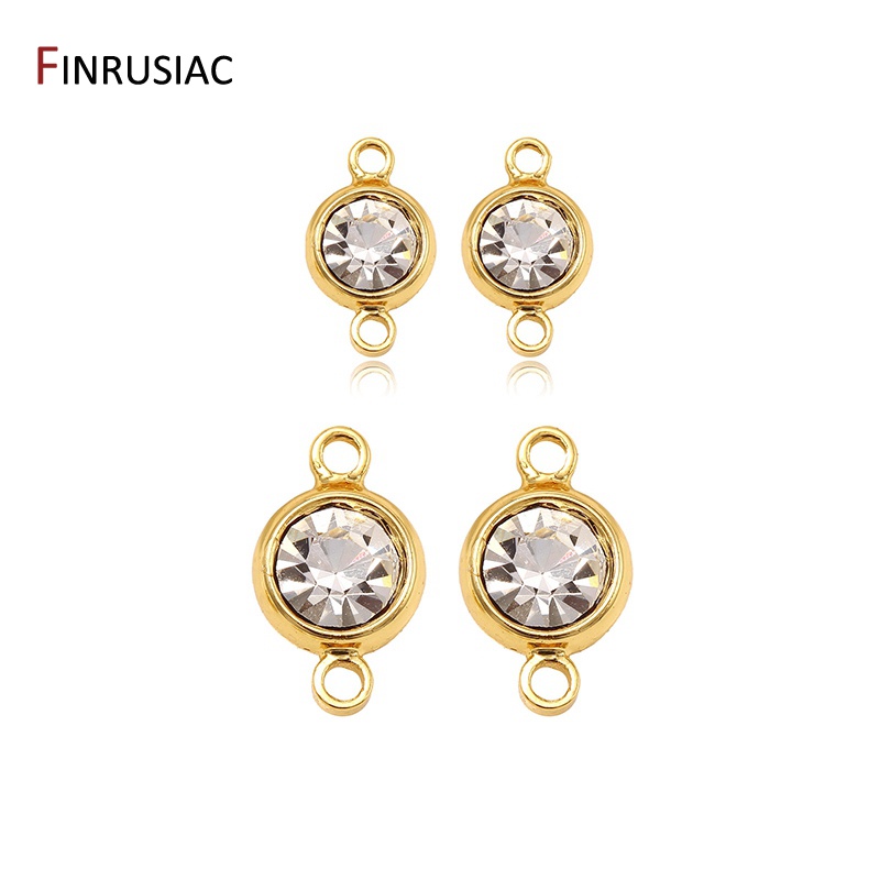 Jewellery Making Supplies Zircon Round Charm Connectors Accessories DIY Earrings Making Pendant ...