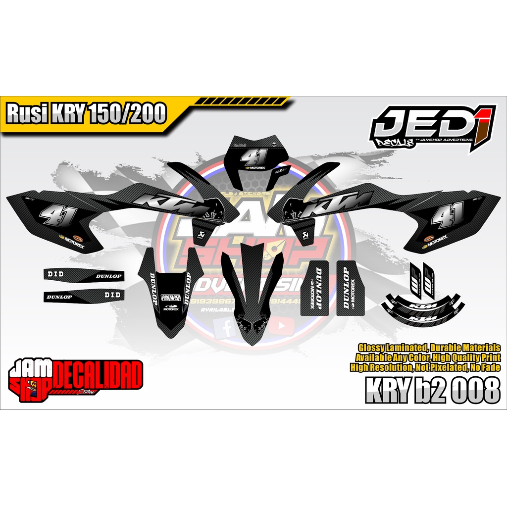 RUSI KRY 150/200 Full Decals w/ FREE RIM DECALS Batch 1 | Shopee ...