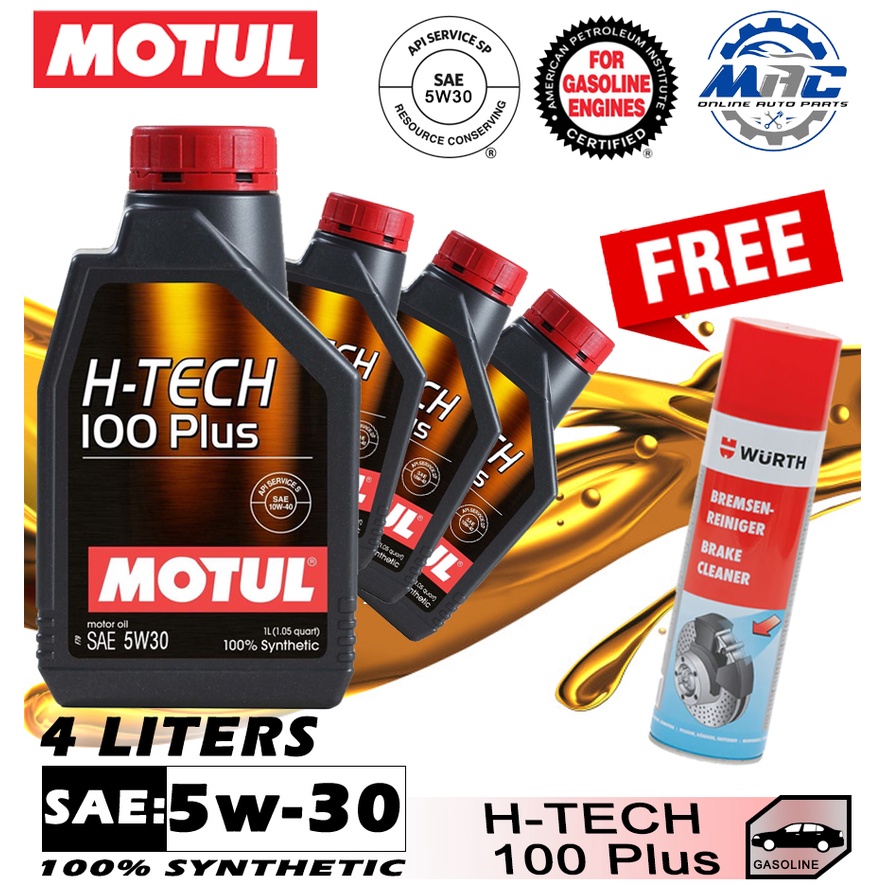 Motul H-Tech 100 Plus 5w30 100% Synthetic 4 Liters with free | Shopee ...