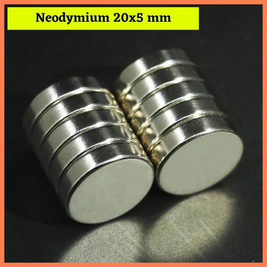 Strong Neodymium Magnet Coin Model 20x5 mm (Nickel Plated) | Shopee ...