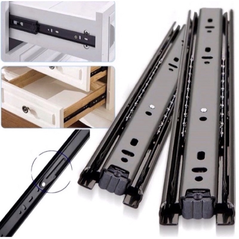 SUNRISE DRAWER SLIDE Three-Section Rail Heavy-duty!! | Shopee Philippines