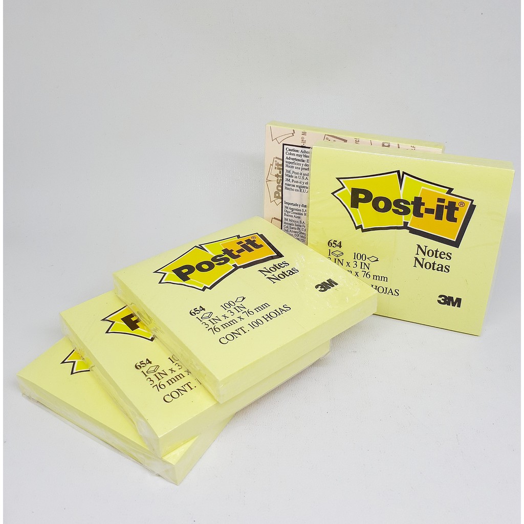 3m Post It Notes 654 Yellow (3" x 3") | Shopee Philippines