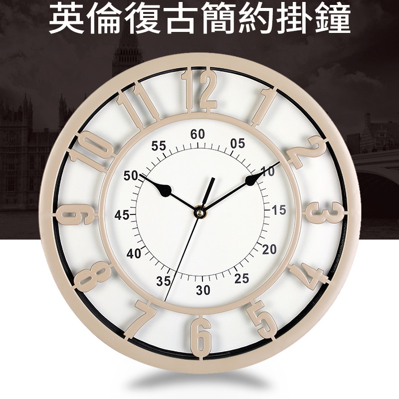 12inch 31CM Diameter European-Style British Vintage Clock Household ...