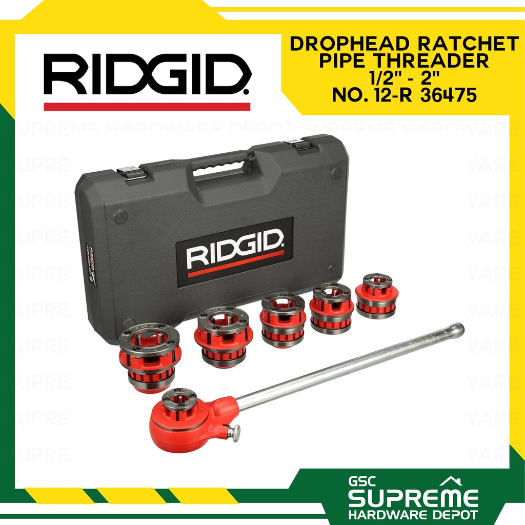 Ridgid Drophead Ratchet Pipe Threader 1/2" - 2" No. 12-R 36475 | Shopee ...