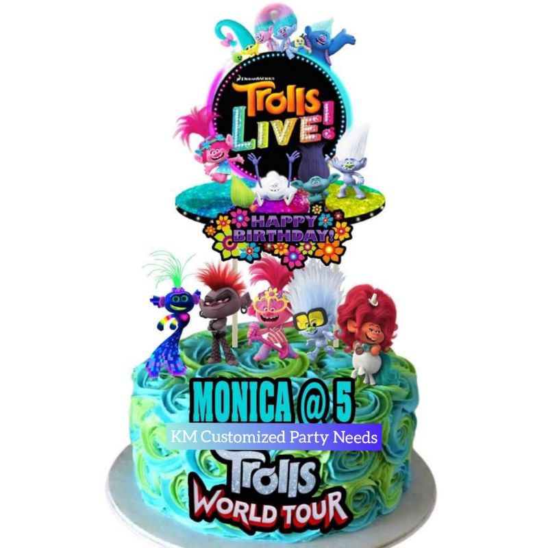 Trolls Theme Customized Cake Topper | Shopee Philippines