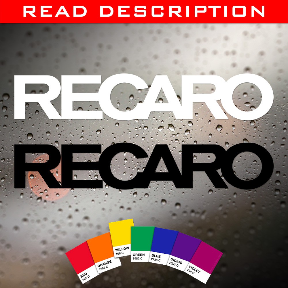 Stickers | (1X) | Recaro Seats | 6 inches Weather proof die-cut decals ...