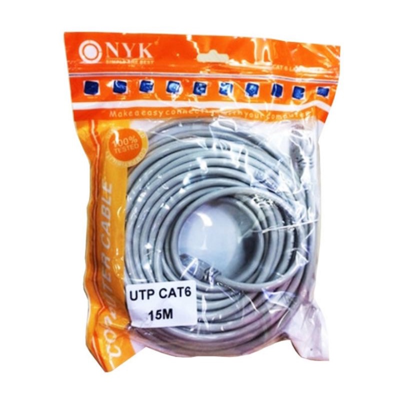 Lan Cable UTP cat 6 15 Meters Long NYK | Shopee Philippines