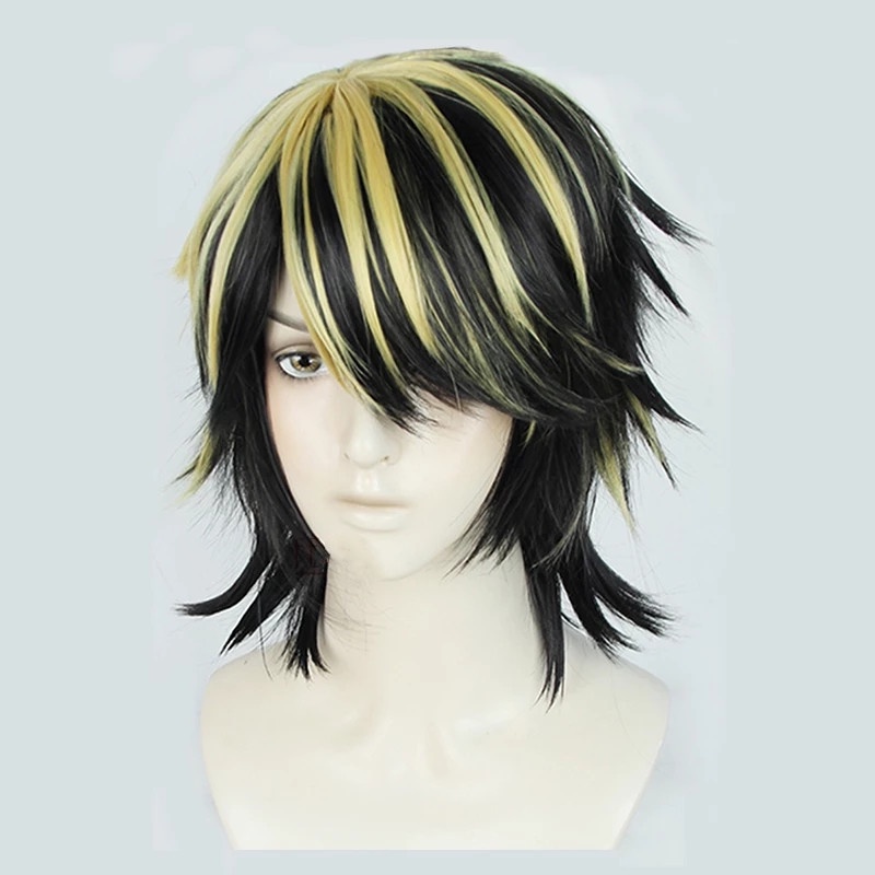 New Anime Tokyo Revengers Hanemiya Kazutora Cosplay Wig Black Golden ...