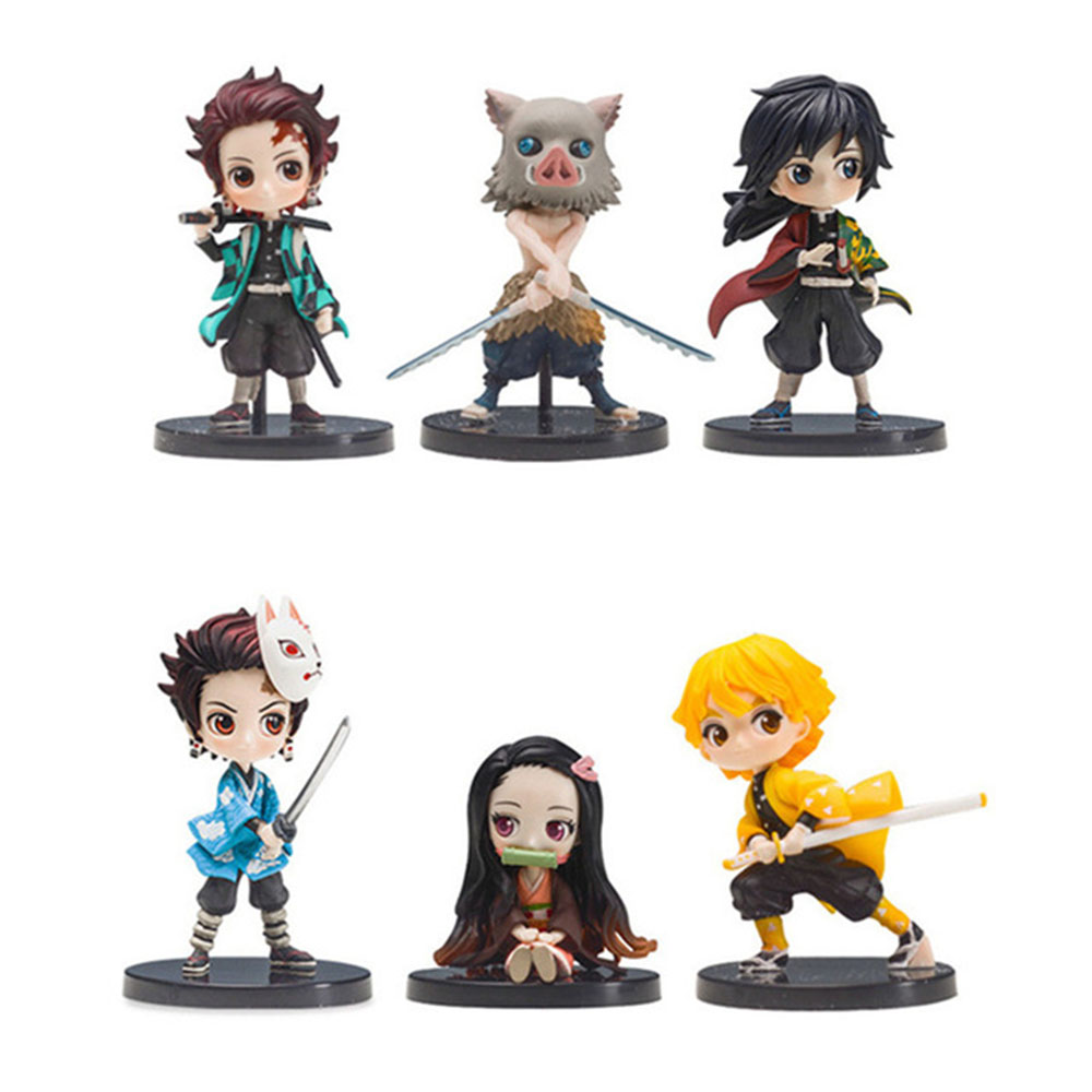 TWINKLE1 6pcs/1set Mini Demon Slayer 7cm Action Figures Model ...