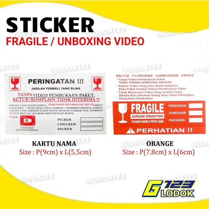 Video Label Stickers Unboxing Fragile Fragile Stickers - 100pcs ...