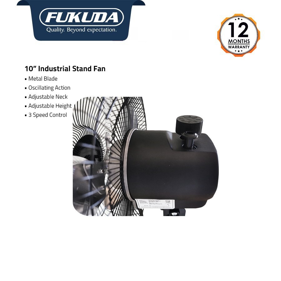 Fukuda FG128 10" Industrial Stand Fan Electric Fan | Shopee Philippines