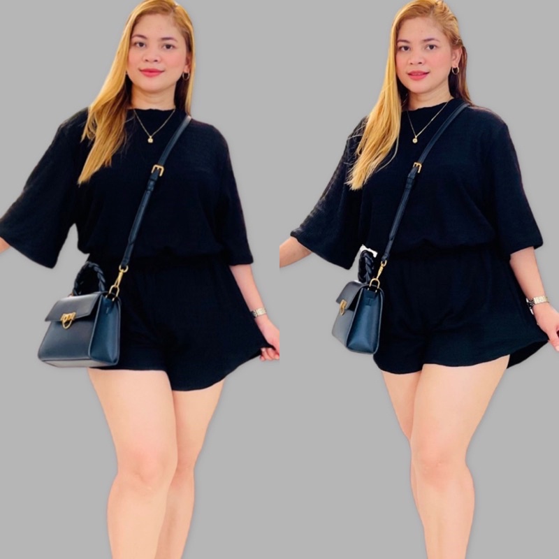 L-2XL Oversized Top & Garterized Shorts Terno / Cotton Bark Fabric ...
