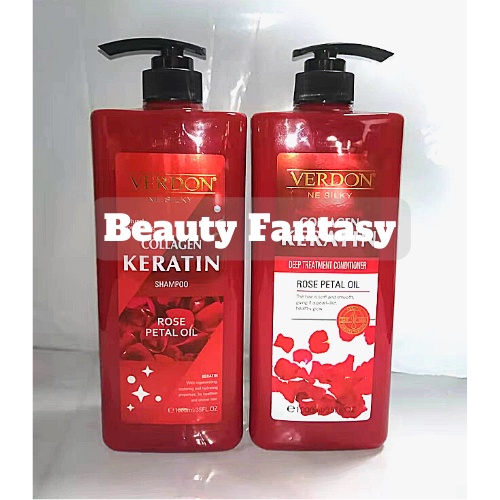 VERDON NE SILKY ROSE PETAL COLLAGEN KERATIN SHAMPOO CONDITIONER 1000ML ...
