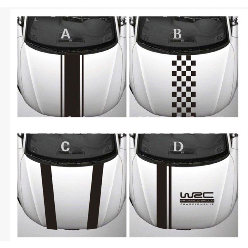 S142 WRC Stripe Car Bonnet Design Vinyl Decals Sticker | Shopee Philippines