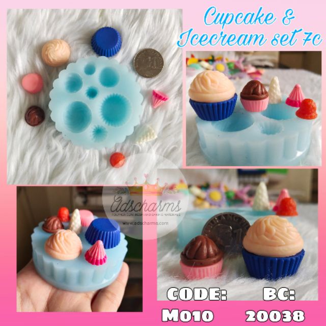 ASM Cupcake mold set M010 | 3d cupcake silicone mold Icecream cone mold ...