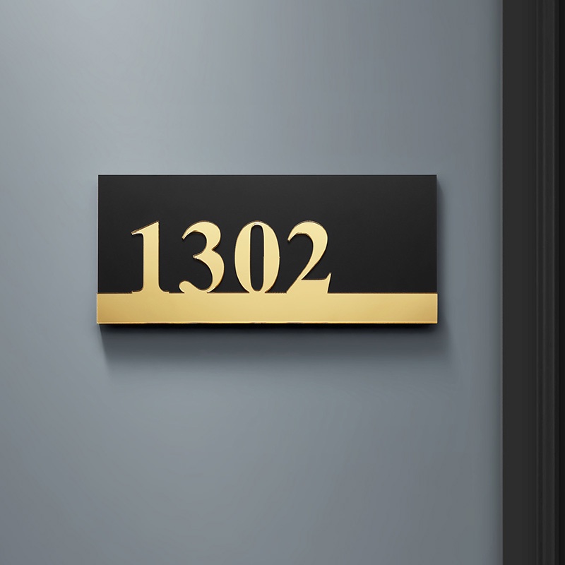 NFXT Wood grain house number plate home custom hotel room number plate ...