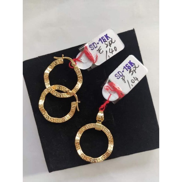 18k Saudi Gold loop Earrings Pawnable | Shopee Philippines