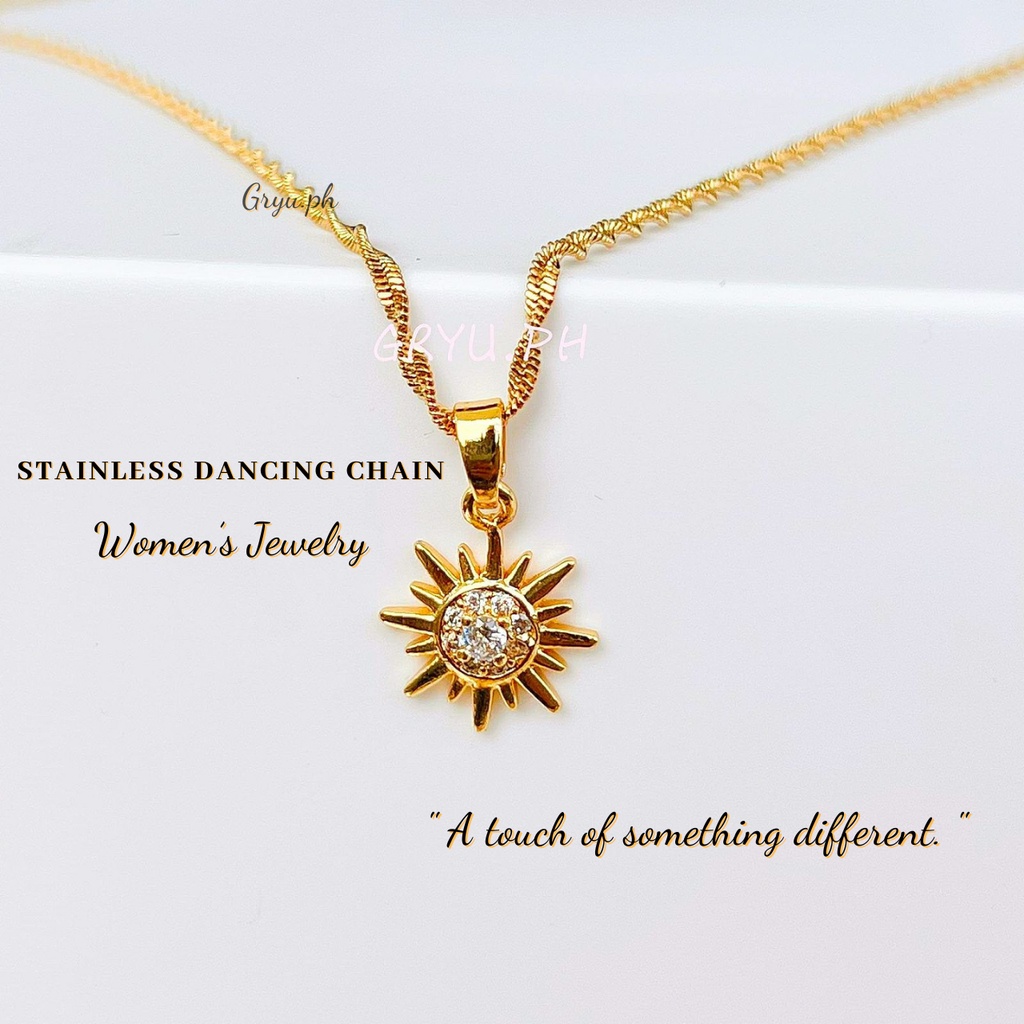Gryu.ph 18inch Stainless Gold Dancing Chain Necklace Free Box Hypo ...