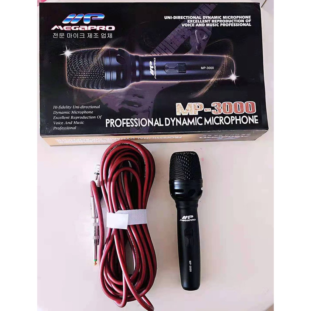 High Quality Megapro MP-3000 Professional Vocal Dynamic Microphone With Free foam(black ...
