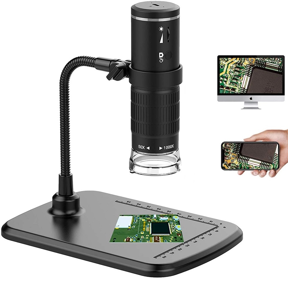 3 in 1 HD 1000X Digital Microscope LED USB WiFi Microscope Mobile Phone ...