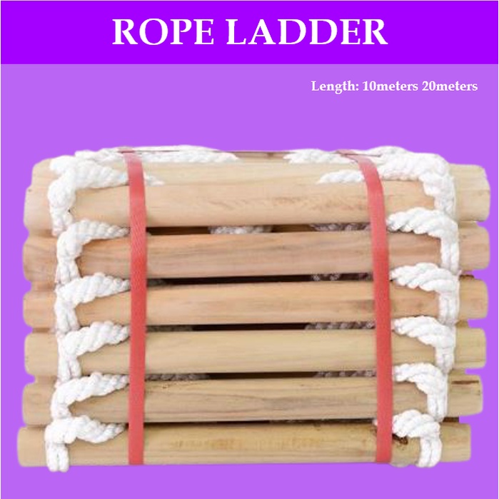 Mago 10-20 Meters Fire Escape Rope Ladder Non-Slip Ladder | Shopee ...