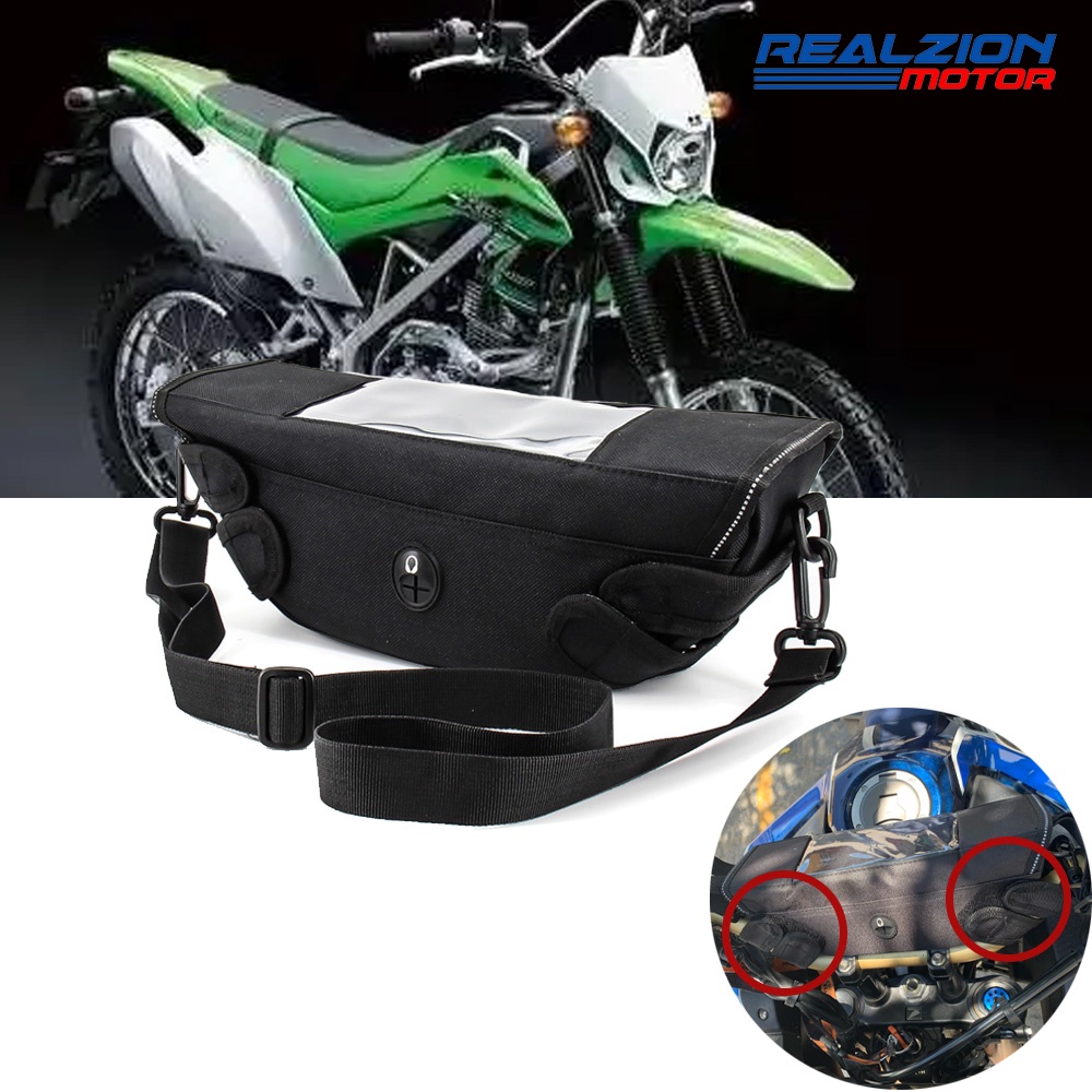 REALZION KLX150 Motorcycle Waterproof Linen Handlebar Travel Bag For ...