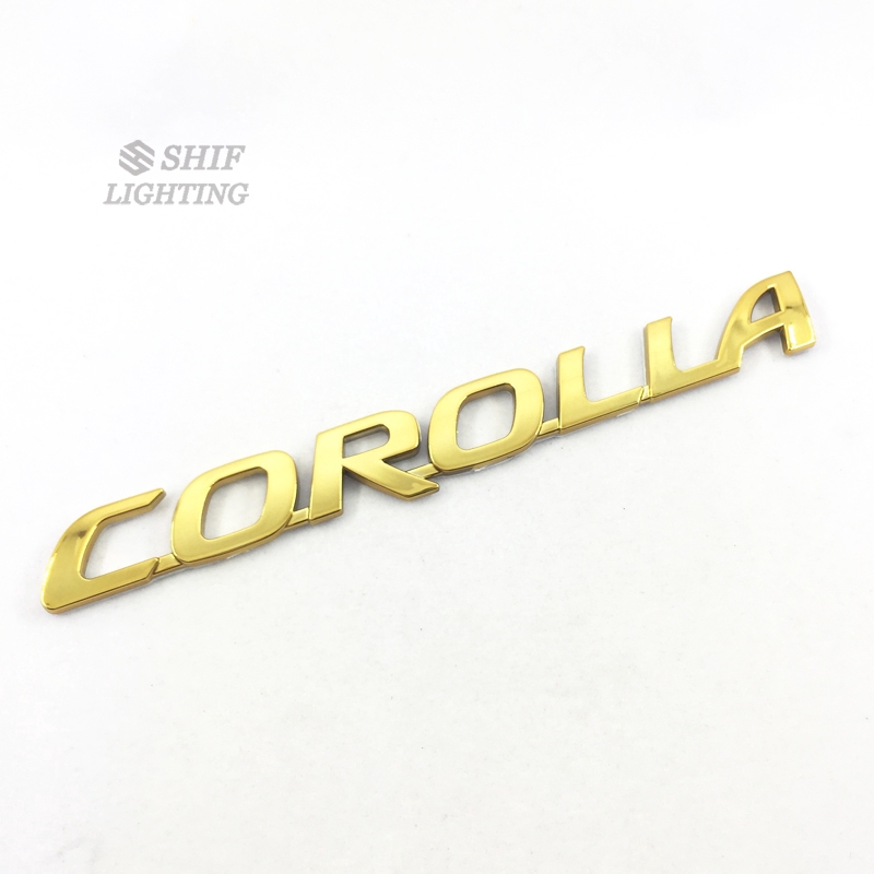 1 x New Gold ABS COROLLA Logo Letter Auto Car Trunk Lid Decorative ...