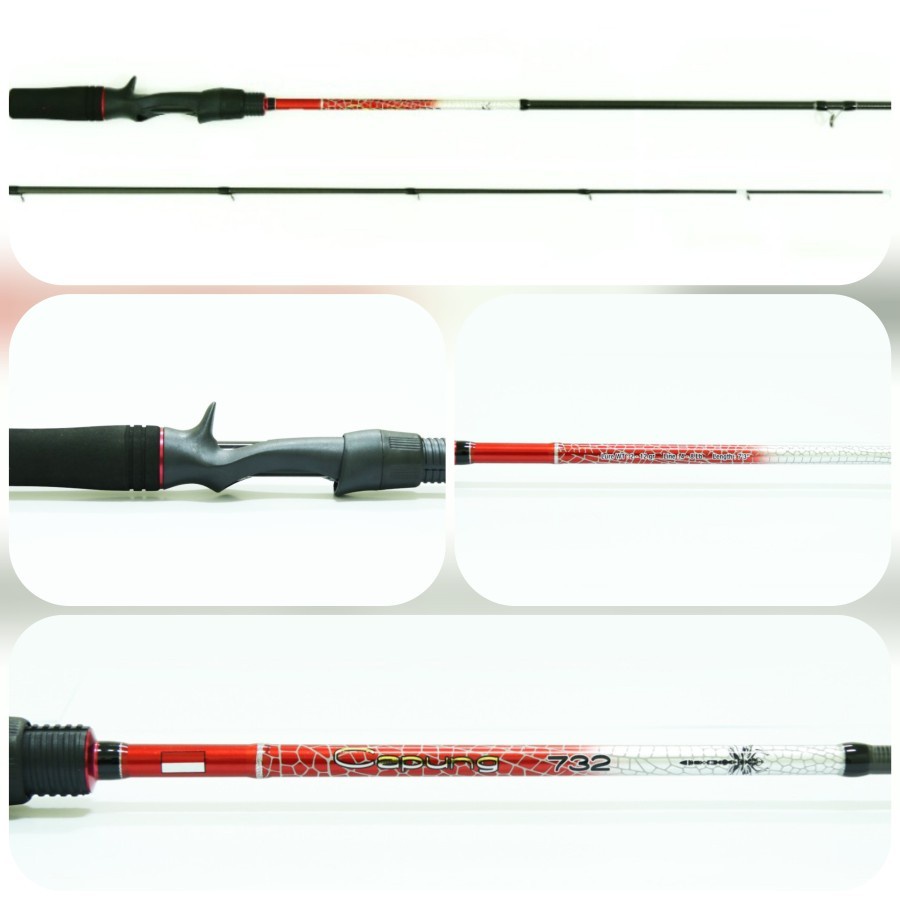 Red White Black Dragonfly 732 CNC Bait Casting Fishing Rod 220cm for ...