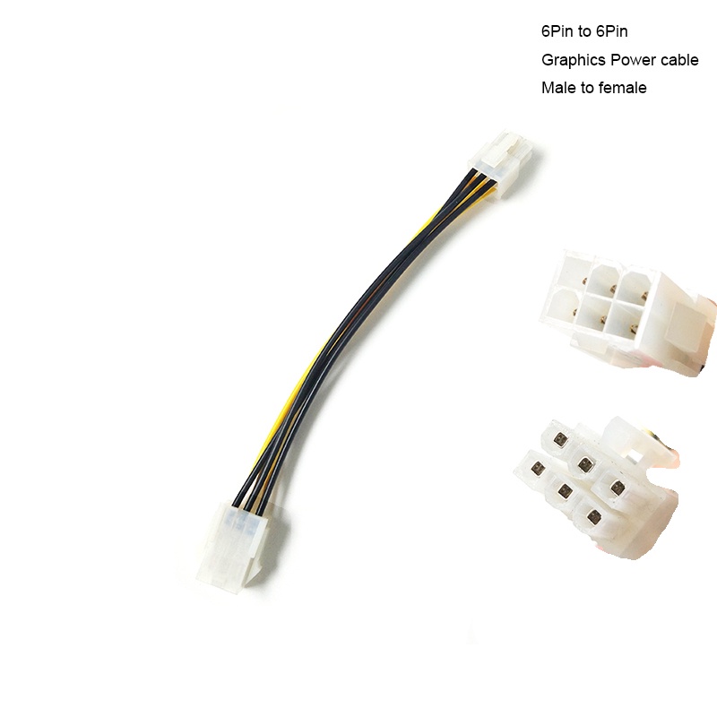 PCIE 6Pin to 6Pin Power Supply Cable Graphics Card Power Extension ...