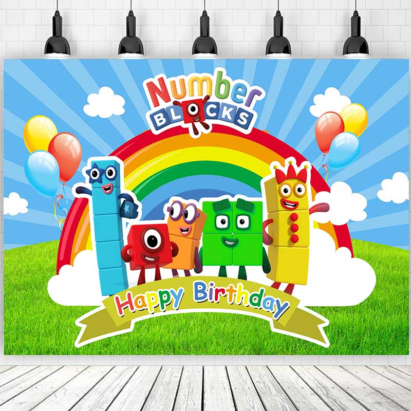 Number Blocks Birthday Backdrop For Photography Baby Shower Kids ...