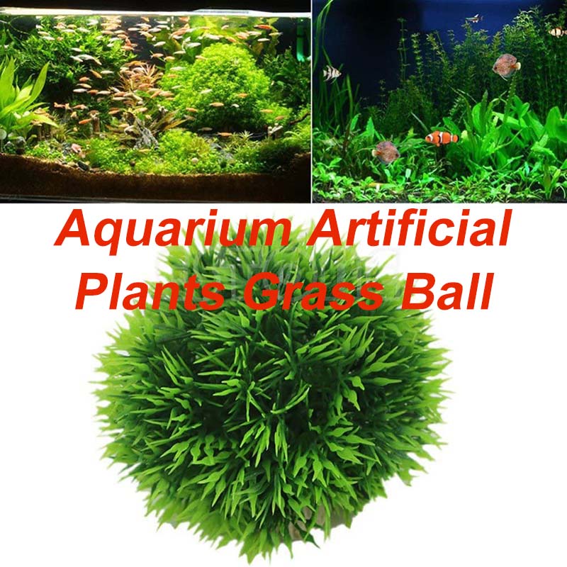 AQUARZOO Aquarium Plastic Plants Grass Fake Seaweed Ball, Artificial ...