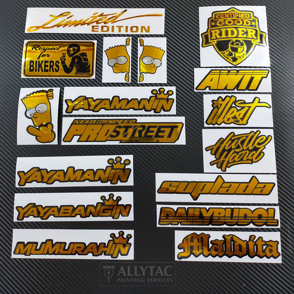 Mirror Gold Vinyl Sticker Cut Out -- Part 04 -- Yayamanin | Shopee ...