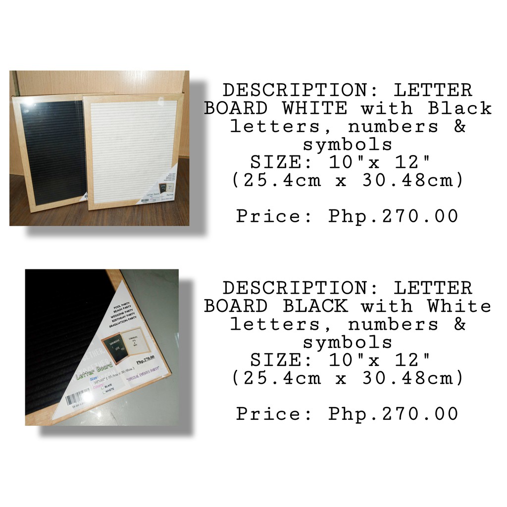 LETTER BOARD 10"X20" With Photo Letters Numbers Symbols Included ...