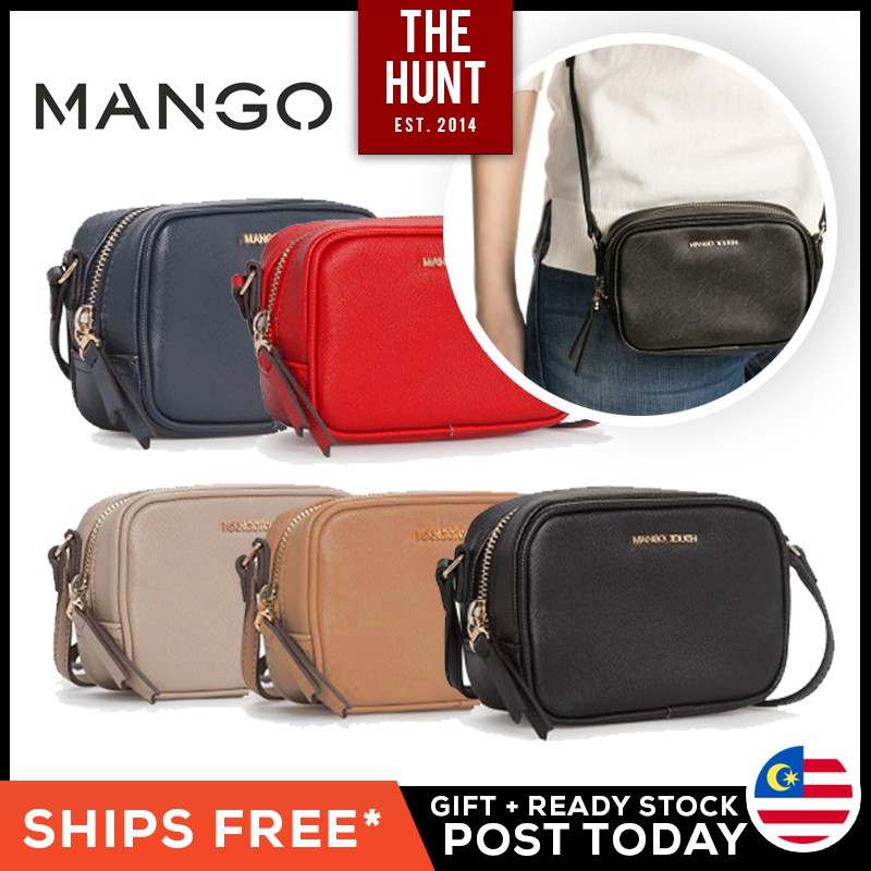 MANGO MNG Leather Boxy Sling Bag Women Handbag Crossbody Messenger ...