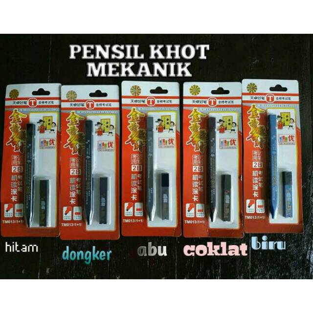 Khat Mechanical Pencil 2B khot Mechanical Pencil 2B + Refill | Shopee ...