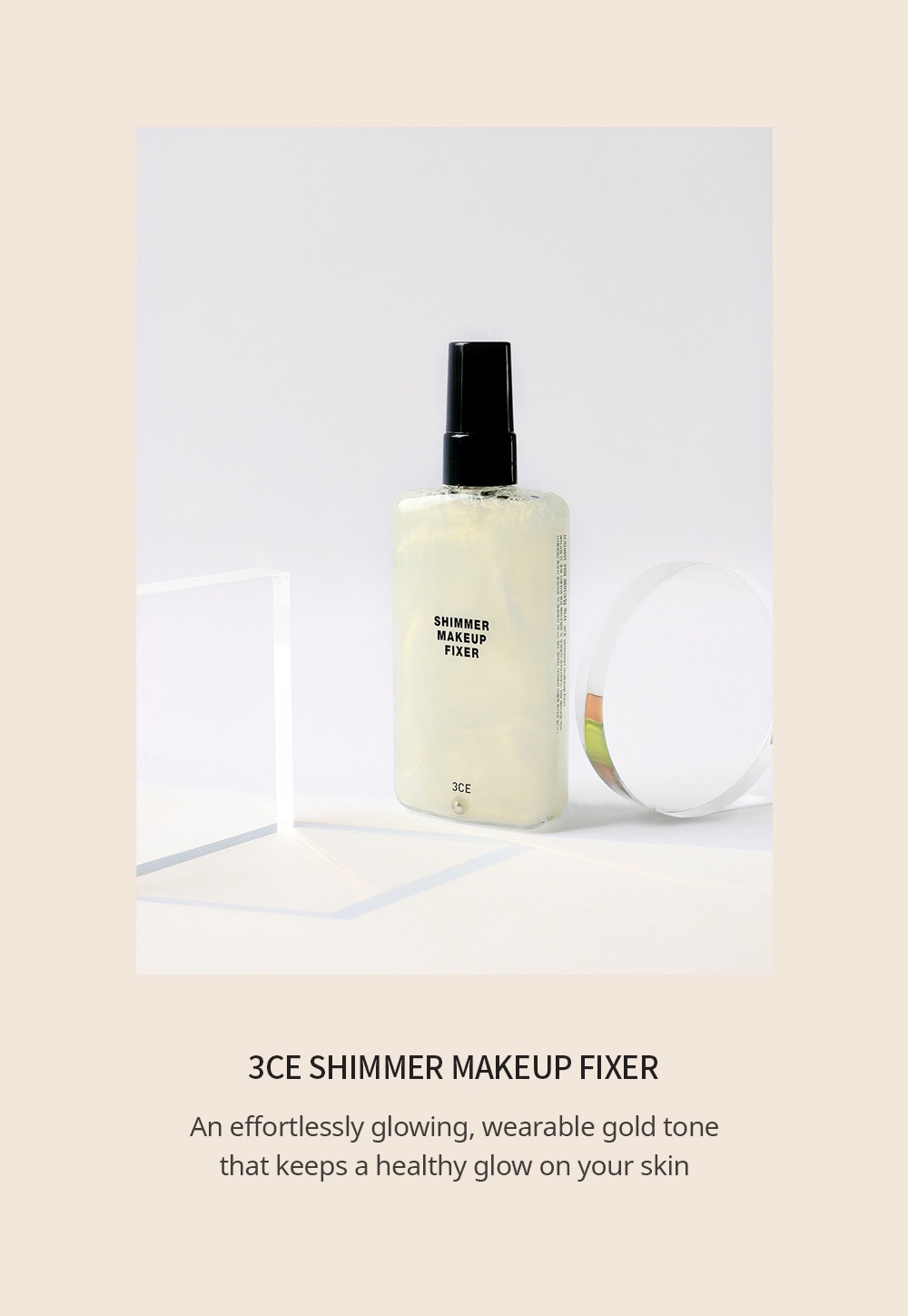 3CE Shimmer Makeup Fixer 95ml | Official Store Face Make up Cosmetic ...