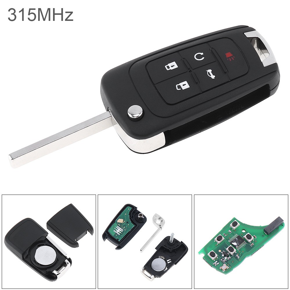 315MHz 5 Buttons OHT01060512 Keyless Entry Remote Flip Car Key Fob Fit ...