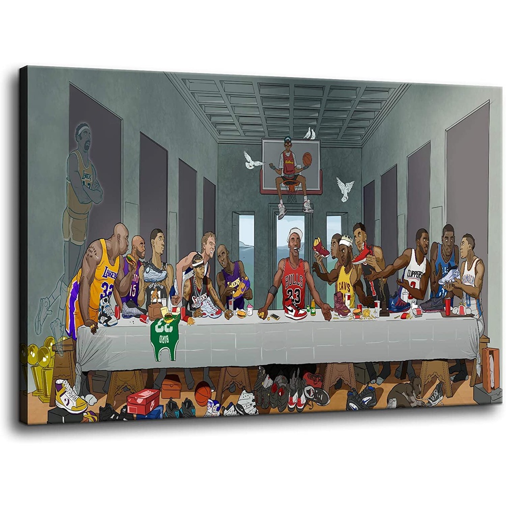 The Last Supper Basketball Player Wall Art Jordan James Durant Kobe ...