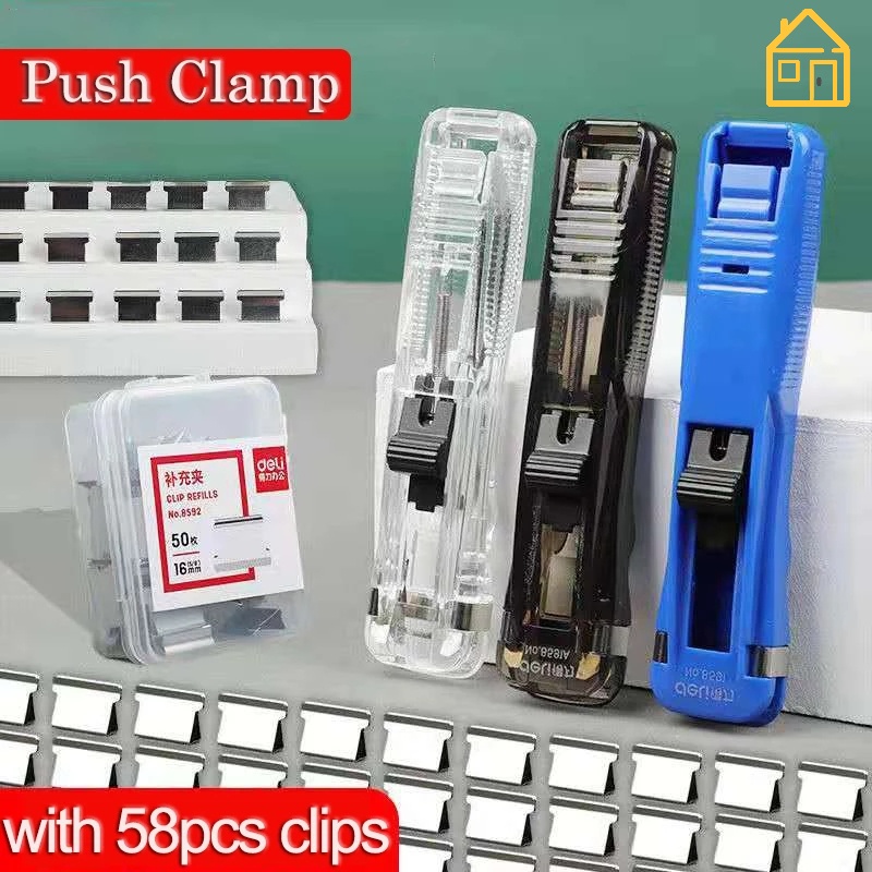 58Pcs Clips Paper Pusher Clips Set Binder Clips/ Portable Paper Clamps ...