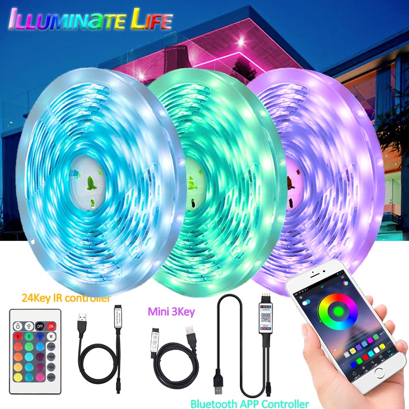 Illuminate led strip 5M 18Leds/m 5V USB 5050 SMD 5M RGB Led Light Strip ...