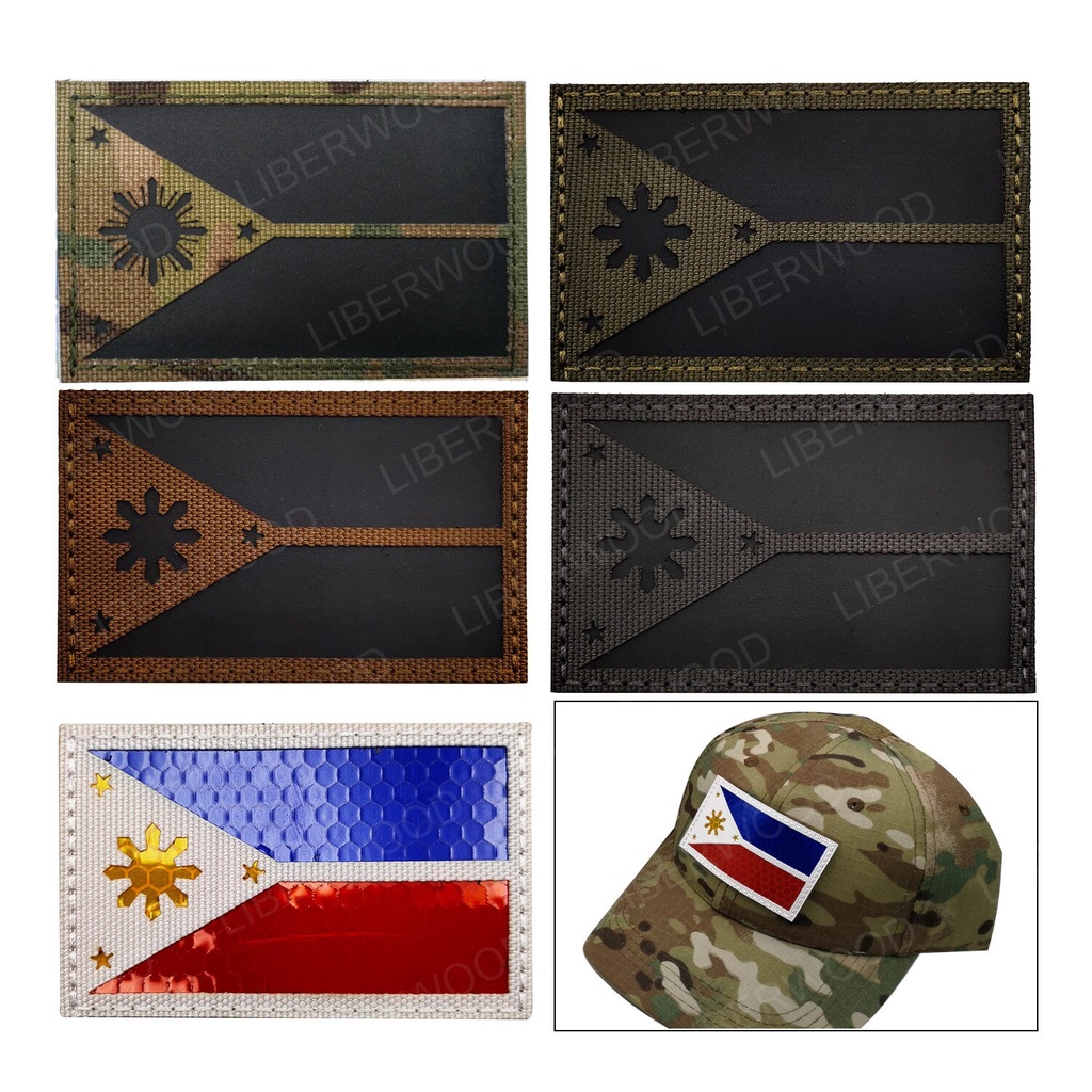 Philippines Flag Infrared Reflective Patches Multicam Military Tactical Embroidered Patch ...