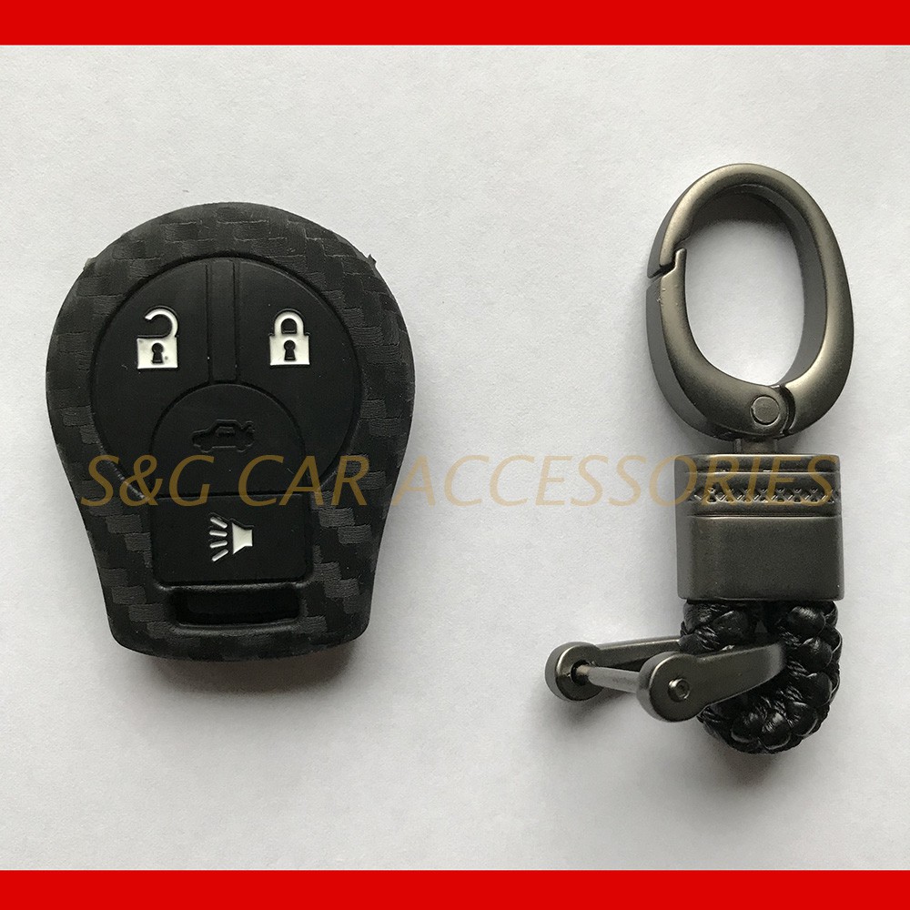 Nissan Almera Carbon Fiber Silicone Car Key Remote Cover | Shopee ...
