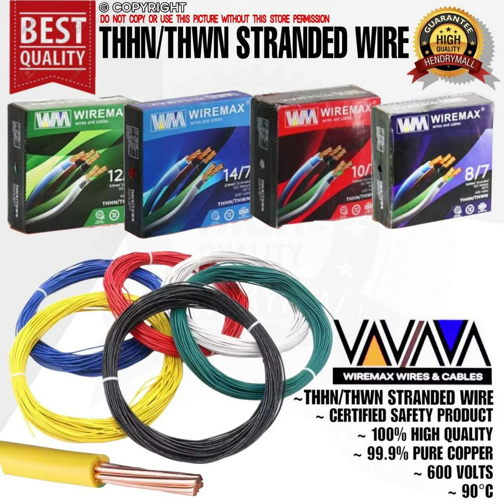 (PER METER) WIREMAX THHN / THWN STRANDED WIRE PURE COPPER 99.9% | Shopee Philippines