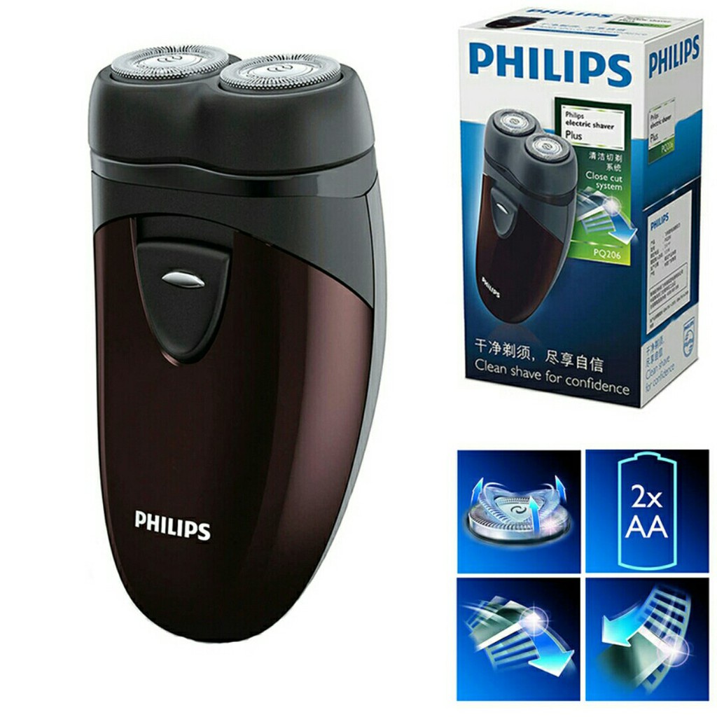 Pq206 Electric Shaver (Cordless 2AA battery shaver) Convenient to carry ...