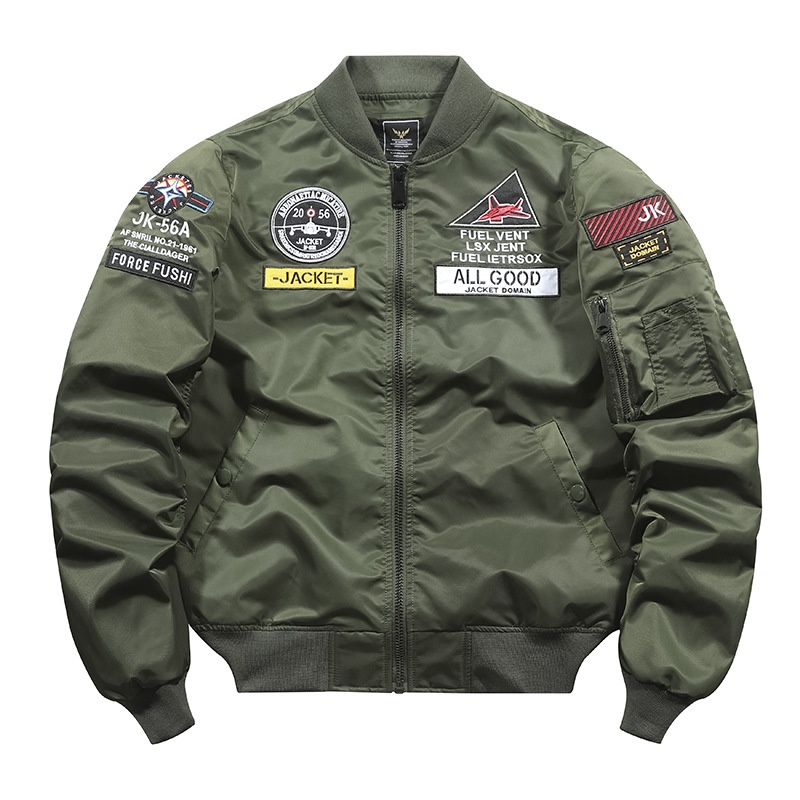 Embroidered Tough Guy Jacket Plus Cotton Thin Ma1 Pilot Men's | Shopee ...