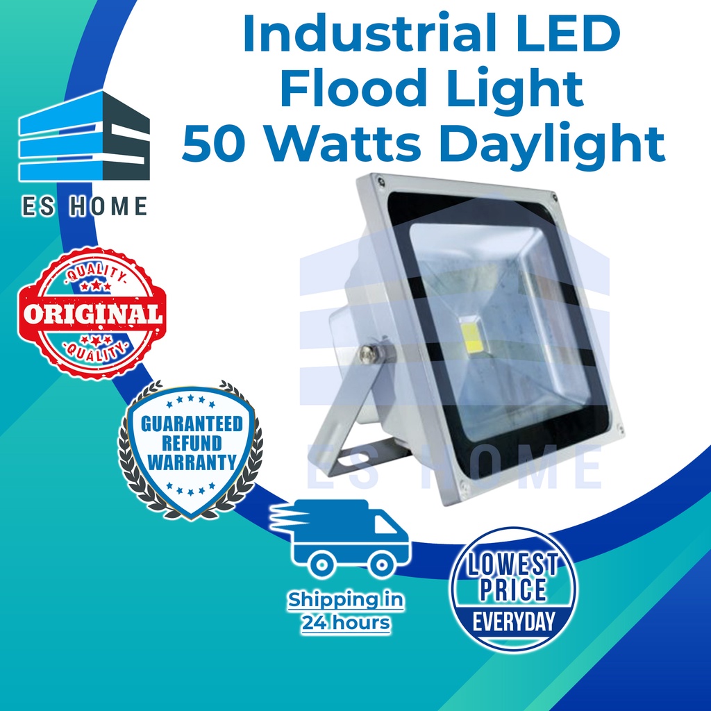 ES Industrial LED Flood Light 50 Watts Daylight | Shopee Philippines