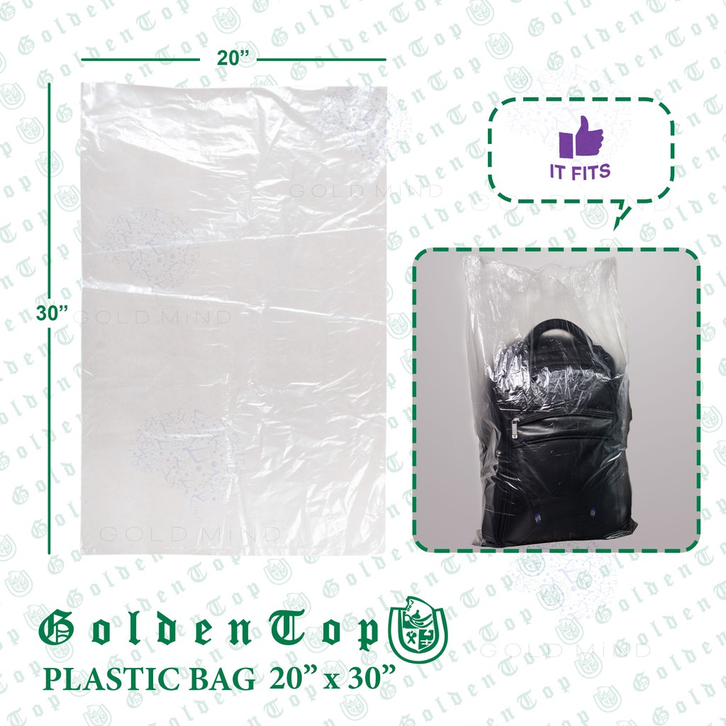 Golden Top Clear Plastic Bag 20" X 30" (100pcs) Yellow Elephant ...