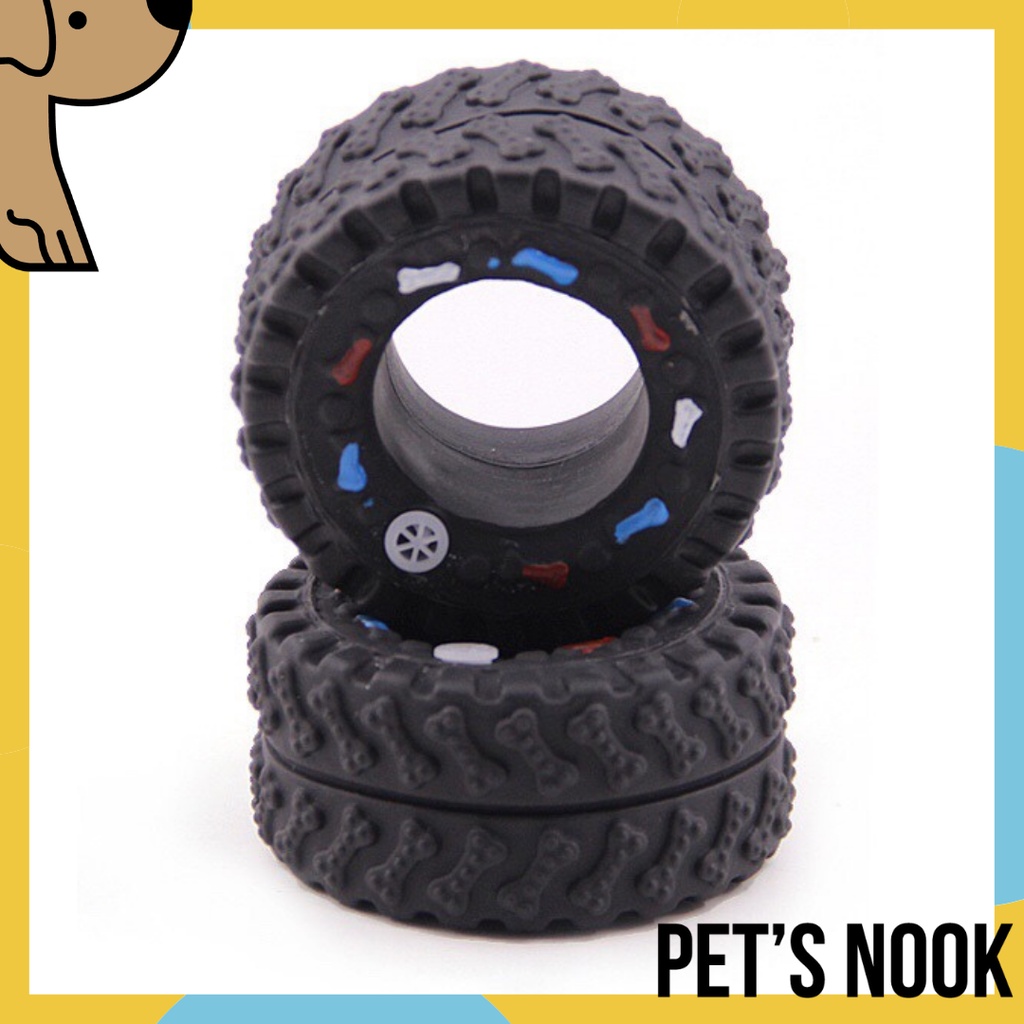 High Quality Latex Durable Squeaky Tire Chew Toy For Dogs | Shopee ...